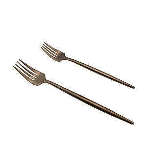 JASHII 18/10 Stainless Steel 5-Piece Matte Rose Gold Flatware Set,Dinner Knife Fork Salad Fork Dessert Spoon, Service for 1, Luxury Silverware Cutlery Utensil Sets