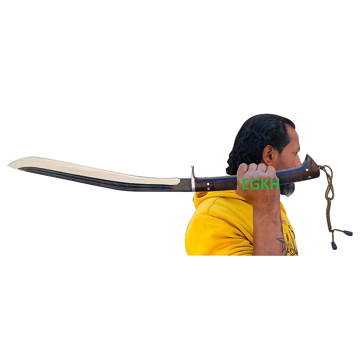 Kukri Factory Outlet Nepal - 21" Traditional Sirupate 2 Chira (Fullers) Rust Free Khukuri, Village Farmers High Carbon Steel Blade Knives