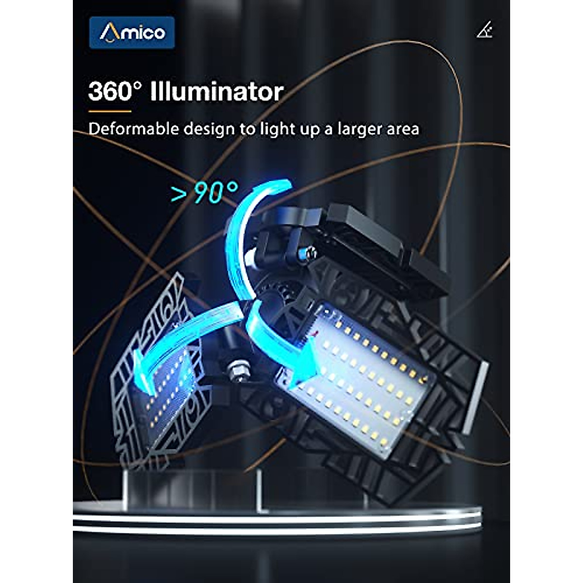 4-Pack LED Garage Lights, 50W LED Shop Light with 3 Ultra Bright Adjustable Panels, 5000LM 6500K Deformable Ceiling Lights for Garage, Attic, Basement, E26/E27 Base