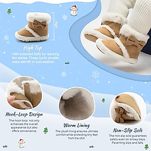 Zoolar Infant Unisex Warm Fur Lining Soft Boots Baby Winter Ankle Non-Slip Rubber Texture Sole Toddler Winter Snow Crib Shoes