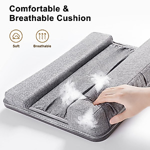 Lap Desk Laptop Bed Table: Computer lapdesk with Soft Pillow and Storage Bag - Padded Lap Work Tray and Gaming Desk on Bed - Wood Wide Writing Tray for Home Office - Fits up to 15.6 inch Laptop