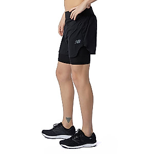 New Balance mens Q Speed Fuel 2 in 1 5 Inch Shorts, Black, XX-Large US