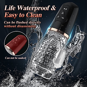 Male Masturbator Adult Toys, Mens Sex Toys Automatic Sucking Masturbators Penis Pump with 5 Suction & 10 Vibration, Male Stroker with Powerful Side Motor Men Masturbation Sex Toys for Men Black