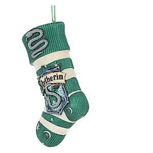 Nemesis Now Officially Licensed Harry Potter Slytherin Stocking Hanging Ornament, Green