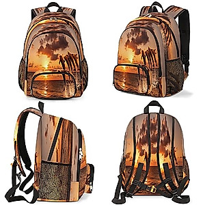 Yzrwebo Dolphins Backpack for Women Men Ocean Animal Dolphin Lightweight Backpack with Multiple Pockets Laptop iPad Tablet Travel Sports Bag Casual Daypack Backpack Adjustable Shoulder Straps