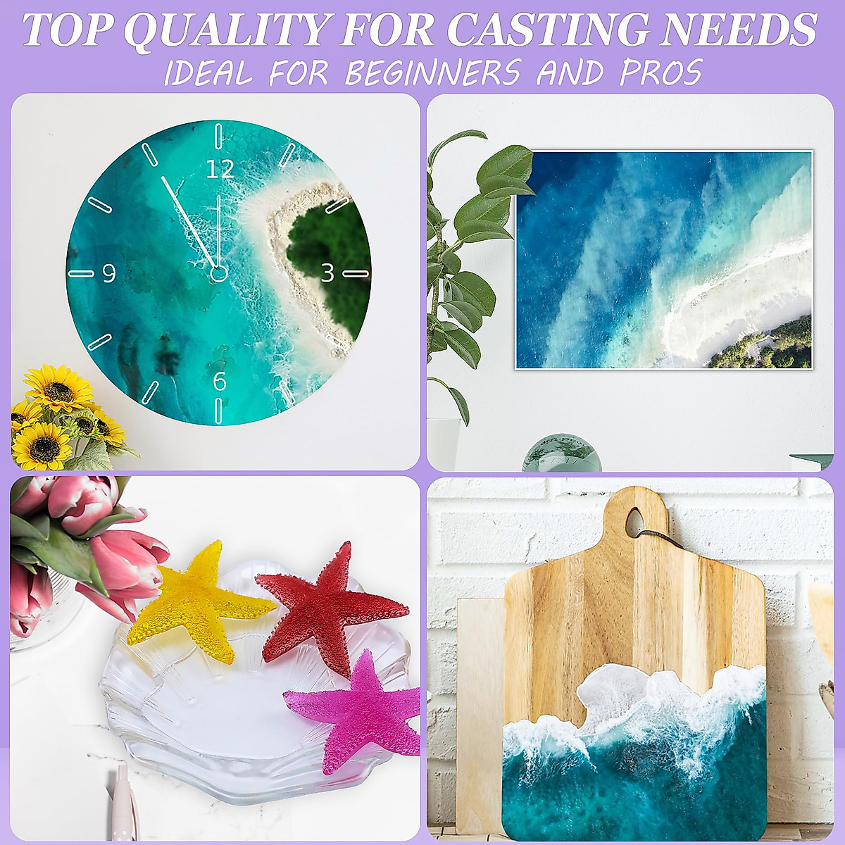 alida 1 Gallon Crystal Clear Epoxy Resin, Resin Epoxy Table Top, No Yellowing & No Bubbles, Self Leveling 1:1 Mix for DIY Jewelry, Tumbler, Art Casting Resin Epoxy Resin Kit