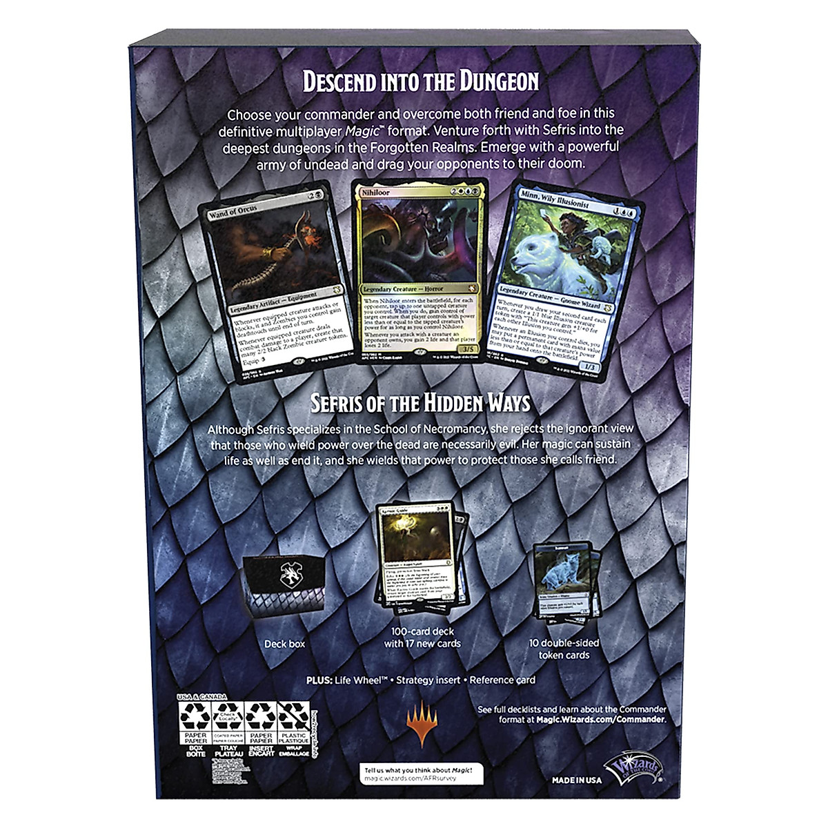 Magic: The Gathering Adventures in The Forgotten Realms Commander Deck – Dungeons of Death (White-Blue-Black)