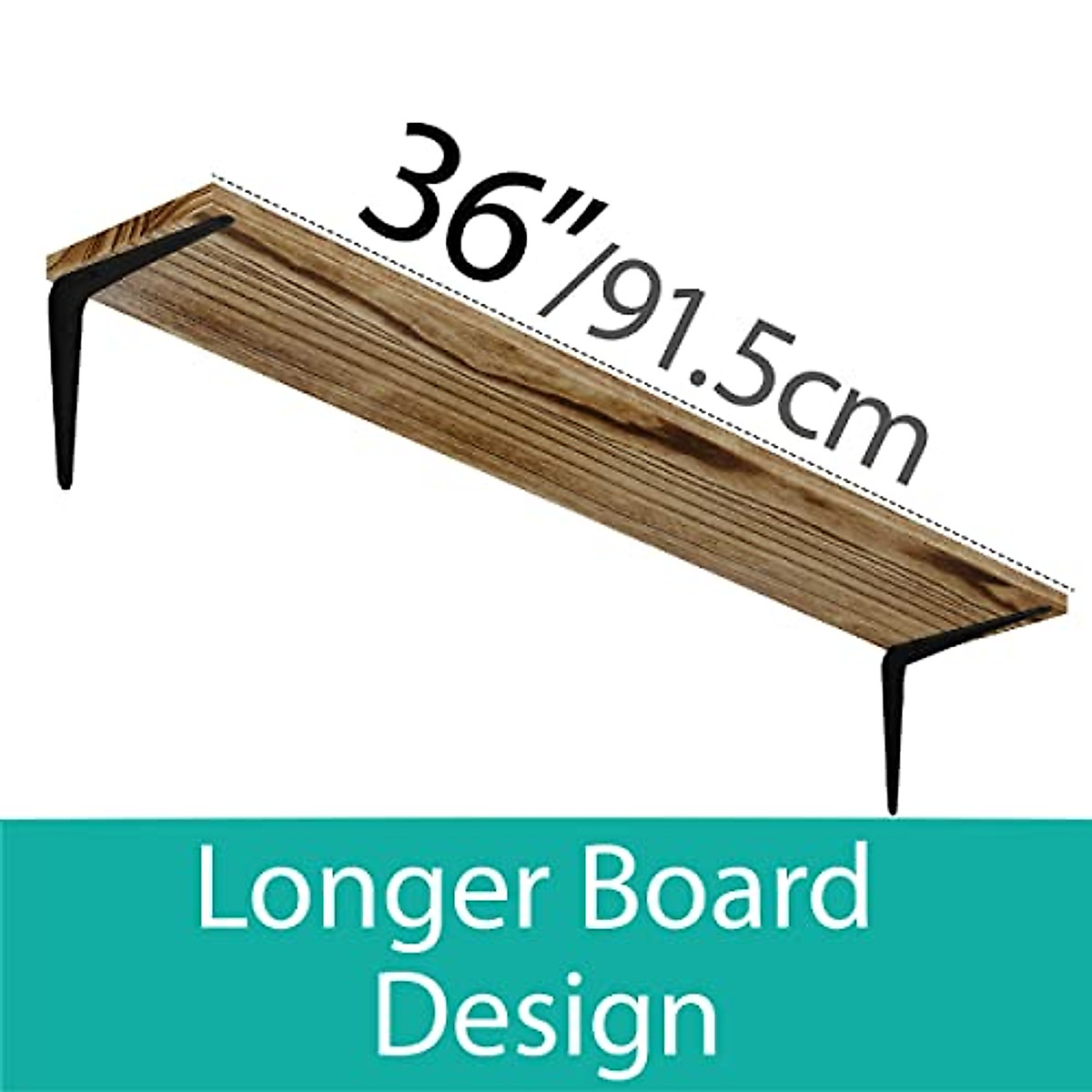 Wallniture Arras Floating Shelves for Wall Storage, Bookshelf Living Room Decor, Bedroom & Kitchen Organization, Bathroom Shelves, 36" Wall Shelf Set of 2