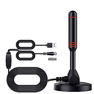 AOHE Indoor HDTV Antenna, Digital TV Antenna Up to 120 Miles Range, Antenna with Amplifier Signal Booster, Support 4K 1080P VHF UHF