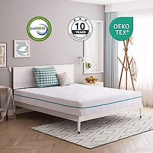 Dyonery 10 Inch Twin Memory Foam Mattress,Gel Charcoal Fiberglass Free Mattress Bed in a Box, CertiPUR-US Certified, Made in USA, Kids Mattress for Bunk Bed, 38"×75", Medium