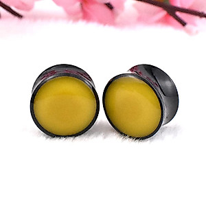 Jboyanpei 12Pcs/6pair Pure Color Ear Gauges Tunnels and Plug Black Acrylic Ear Expander Studs Stretching Size 20mm