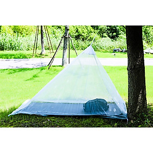 No-See-Um Camping Mosquito Net Bed Compact and Ultra-Light for Travel，Finest Holes Mesh 2000 Noseeum Netting for Camping and Hiking, Without Sleeping Mat (Single Light Grey Color，M)