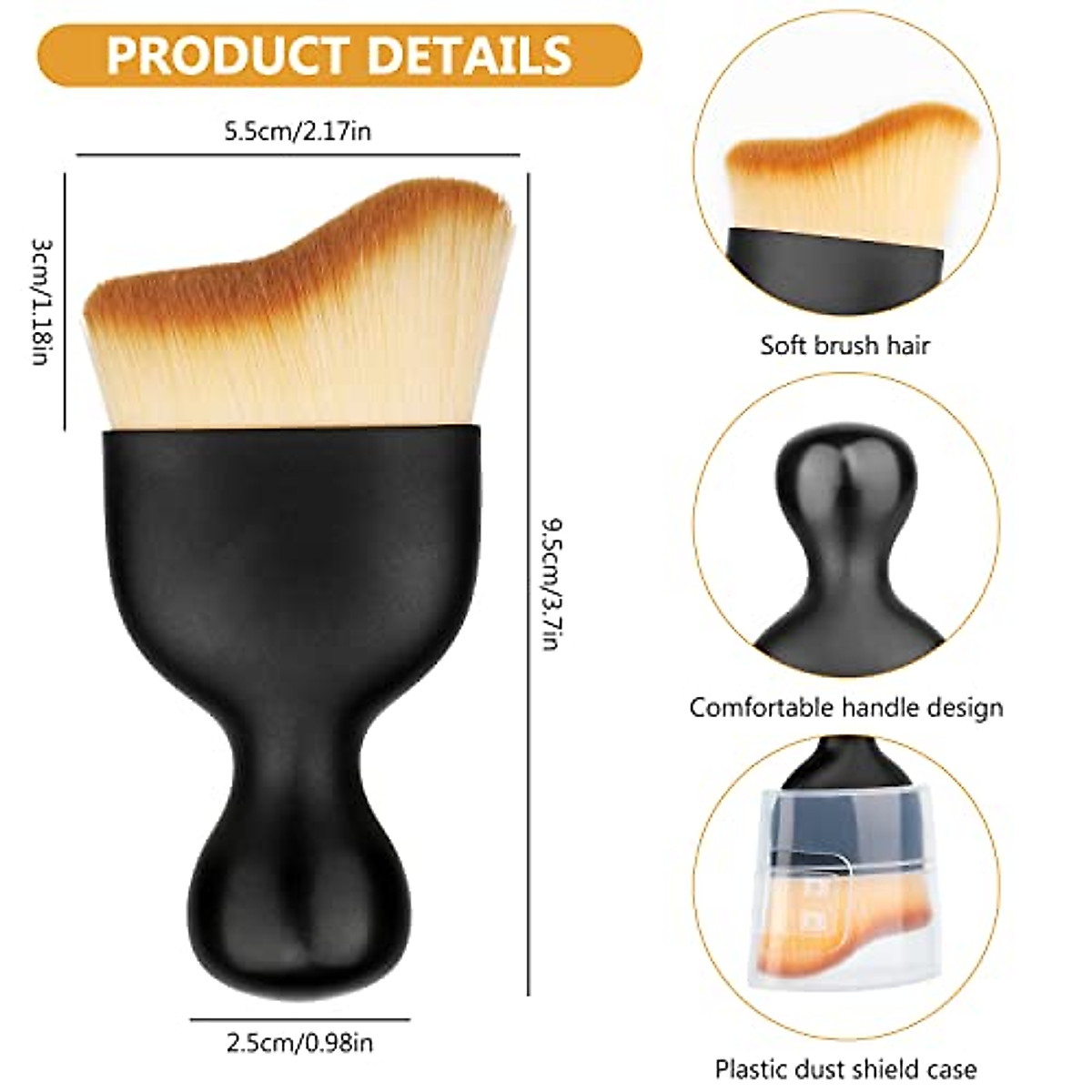 Rednow Car Interior Cleaning Tool Brush with Cover,Car Brush Car Detailing Brushes Interior Duster,Auto Interior Soft Bristles Cleaning Car Detailing Brush Dusting Tools,Scratch Free (2Pcs)