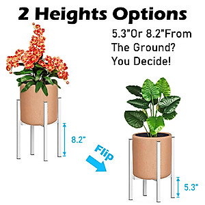 DDPow Heavy Plant Stand for 10"-16" Plant Pot, Plant Stand Indoor Outdoor Corner, Adjustable Metal Heavy Duty Plant Stand for Large Pot (White 1 Pack)
