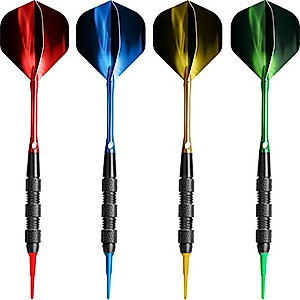 VOOVOO Plastic Tip Dart 18 Gram Soft Tip Dart Set for Electronic Dart Board, 12 Pack Professional Plastic Tip Dart Set with 120 Dart Tip Point 12 Flight 12 Aluminum Shafts