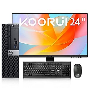 Dell OptiPlex 7050 Desktop Computers PC and 24 inch KOORUI Monitor Bundle, i7-6700 3.4GHz, 32GB Ram 1TB M.2 NVMe SSD+2TB HDD, AX200 Built-in WiFi 6,Bluetooth 5.2,HDMI,Windows 10 Pro (Renewed)