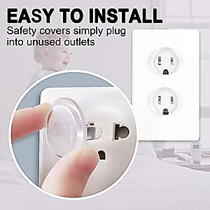 12Pack Child Safety Cabinet Locks Set Baby Proofing Strap Latches Locks(with 6pcs Spare Adhesive) Used for Safety Drawer Cupboard Oven Refrigerator Toilets Seat Fridge & 10Pcs Clear Outlet Plug Cover