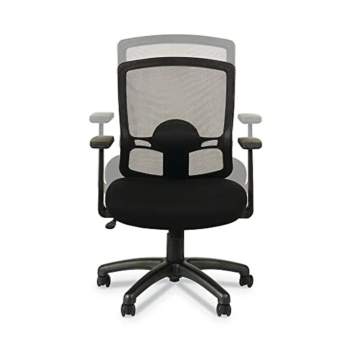 Alera ALEET42ME10B Etros Series 18.03 in. to 21.96 in. Seat Height Mesh Mid-Back Chair - Black