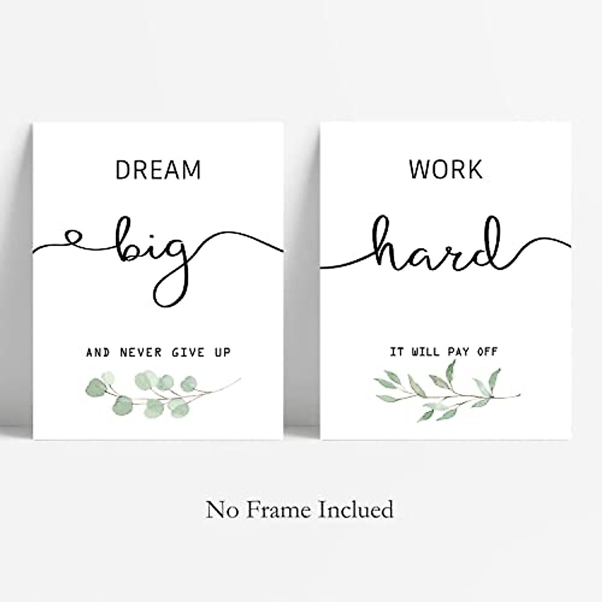Inspirational Wall Art Office Decor, Motivational UNFRAMED Wall Art Prints for Bedroom | Living Room | Office | Classroom, Black and White Daily Positive Affirmations Poster for Women Men Kids, Set of 4, 8"x10"