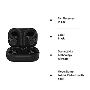 Loluka Over Ear Wireless Earbuds with Earhooks Running Bluetooth Earbuds with Ear Hook Waterproof Small Earphones in Ear Headphones Noise Cancelling Headset Android Ear Buds for Workout Sport Gym