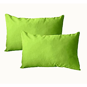 Augld 2Pack Outdoor/Indoor Throw Pillow Cover, Waterproof Solid Pillow Case Kiwi 12"x20"