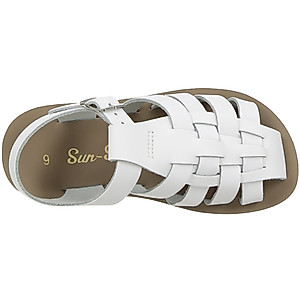 Salt Water Sandals by Hoy Shoe Baby-Girl's Sun-San Sailor Flat Sandal, White, 3 M US Infant
