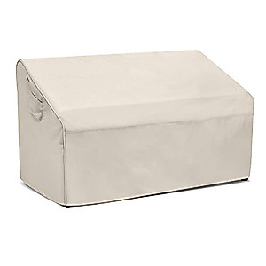 Honest Patio Loveseat Cover, 100% Waterproof Outdoor Sofa Cover,Durable Patio Bench Cover, Lawn Patio Furniture Covers with Air Vent (78" L x 34" D x 32" H,Beige)