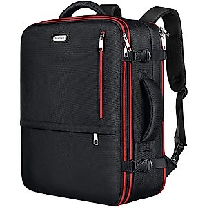 Carry on Backpack, Airline Flight Approved Travel Backpack for Women Men, 40L Extra Large Expandable Water Resistant Luggage Backpack Lightweight Daypack Perfect Fit for 17 17.3 Inch Laptop, Black