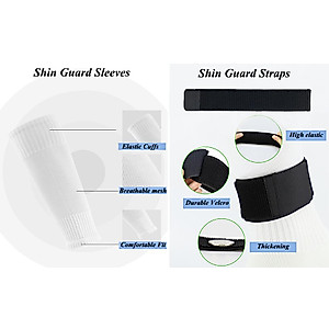 Men's Soccer Non Skid Ball Socks Anti Slip Grip Non Slip Socks, Shin Guard sleeves, Guard Straps for Football