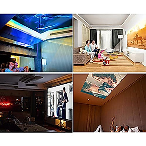 Viinice Projector for Home Theater Movie Video Portable LED Projector with HDMI-Compatible HD 1080P Built-in Speakers 4K Laser Projector with WiFi and Bluetooth