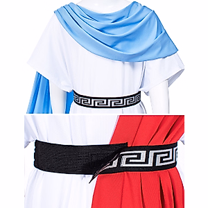 Kids Grecian Robe for Medieval times Olympic palace White Toga Costume 8-10 Years (140)