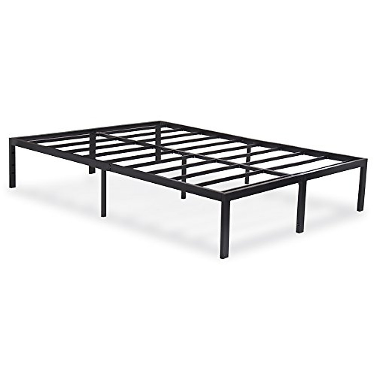 Olee Sleep 10 inch Omega Hybrid Gel Infused Memory Foam and Pocket Spring Mattress (Queen) & 14 Inch Heavy Duty Steel Slat/Anti-Slip Support/Easy Assembly/Mattress Foundation/Bed Frame, Queen