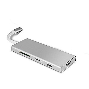XUNMAIFHB Portable Docking Station,Type-c to hdmi Converter 4K Docking Station USB3.0 Converter Seven in one HUB Type C (only Charg) + USB3.0 3 + HDMI + TF + SD Fast Transmission