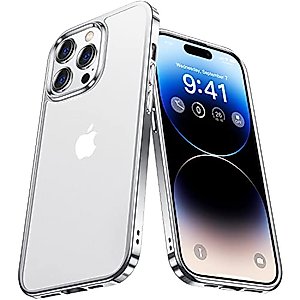 Alphex Official Color Match for iPhone 14 Pro Max Case, Anti-Fingerprints, 10FT Military Grade Protective, Soft Glossy Matte Slim Women Men Phone Cover 6.7 inch, Silver