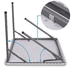 ZENY 3 Foot Portable Folding Table Camping Picnic Table Indoor Outdoor Dining Party Picnic Plastic Table