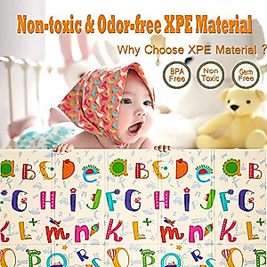 Play Mat, Baby Foldable Play Mat Crawling Mat Extra Large Foam Mat Reversible Baby Crawling Mat Non Toxic Waterproof for Infants Toddlers Thicker