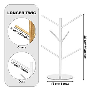 Acrylic Scrunchie Holder Organizer Stand Angled Branches Scrunchie Holder Stand Accessories Jewelry Hair Tie Organizer Storage Holder Bracelet Earrings Holder Y2k Room Decor for Girls Teen (White)