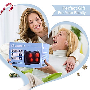 Mo Cuishle Electric Shiatsu Back Massager with Heat - Powerful 3D Kneading for Neck, Shoulder, Lower Back Pain Relief - Ergonomic Design for Home, Office, & Car - Gifts for Women, Men, Mom & Dad