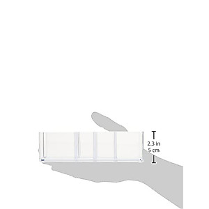 iDesign Divided Bathroom Vanity Organizer for Bathroom, Kitchen, Bedroom, Office, Set of 2, 7" x 3" x 5", Clear