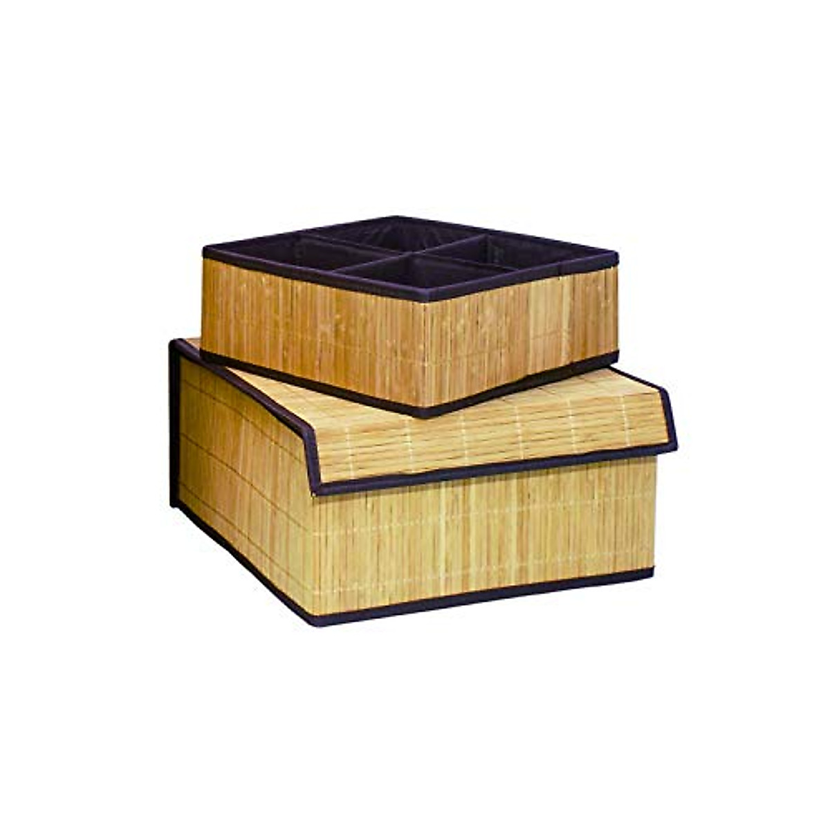 Set of 3 Laundry Hampers Bamboo Round Wicker Clothes Bin Baskets Storage Bin Organizers Retail Dump Bin Folding Basket 100208-NF