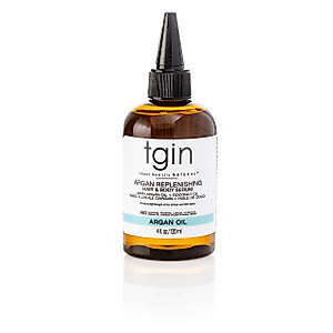 tgin Argan Replenishing Hair Serum - 4 Oz, Dry Hair, Moisturizing, Breakage Control, Paraben Free, Coconut Scent, Serum for Natural or Chemically Treated Hair, Hot Oil Treatment, Hair Styling Agent