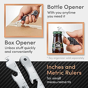 Key Holder & Key Organizer Keychain with matched Keychain multi-tool toolset by AmazinGizmo - House & Car Compact Black Multi Key Chain | Keyring Multitool | Screwdrivers | Bottle opener | Box Opener