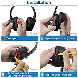 V-MOTA Earpads Compatible with Skullcandy Crusher Bluetooth, Crusher Evo, Crusher ANC, Hesh 3 Wireless Headphones,Replacement Leather Cushions Repair Parts (1 Pair) (Black)