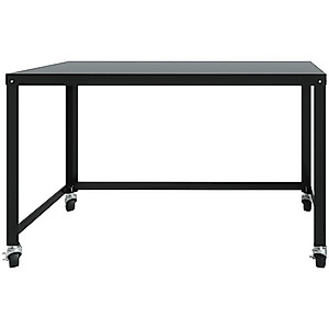 Scranton & Co 48" Modern Metal 2 Casters Office Mobile Desk in Black