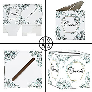 HEIPINIUYE Eucalyptus Card Box Elegant Wedding Card Box Holder Gift Card Box Money Box for Wedding Reception Baby Shower Bridal Shower Party Favor