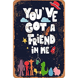 OSONA You've Got A Friend in Me Iron 8X12 Inch Retro Look Decoration Art Sign for Home Kitchen Bathroom Farm Garden Garage Inspirational Quotes Wall Decor