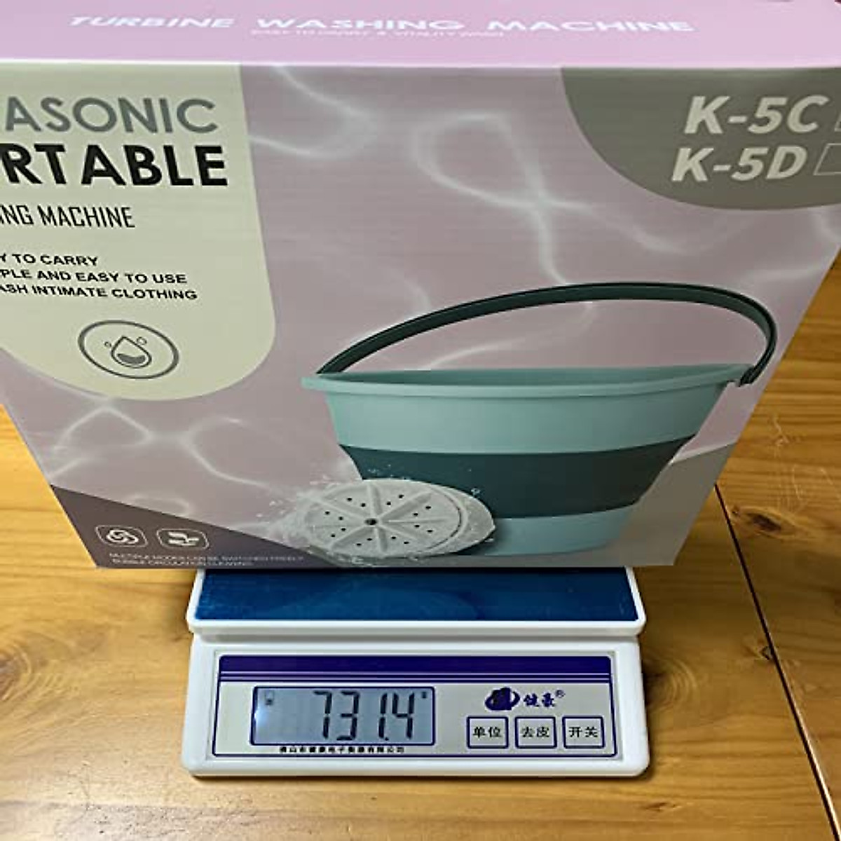 MIUOWANP Mini Foldable Washing Machine, Foldable Laundry Tub USB Powered Portable Ul-trasonic Turbine Washer by for Socks Underwear, Automatic Folding Clothes Washer Tub