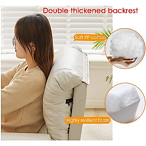 YCKEGEW Upholstered Recliner Chair Accent Chair with Ottoman,Occasional Chair Comfy Single Sofa for Reading Lounge Balcony, Lazy Armchair (Color : Milky White)