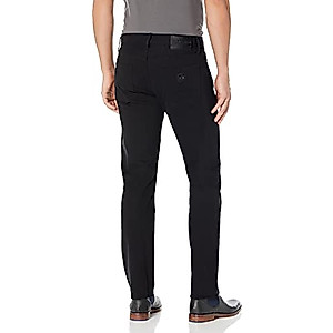 A | X ARMANI EXCHANGE Men's 5 Pocket Twill Straight, Black Stretch Bull Denim, 34