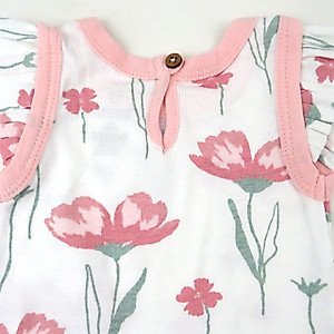 HonestBaby Multipack Gift Bundle Sets Mix Match Outfits 100% Organic Cotton for Newborn Infant Baby Boys, Girls, Unisex, 6-Piece Strawberry Pink Floral, Preemie